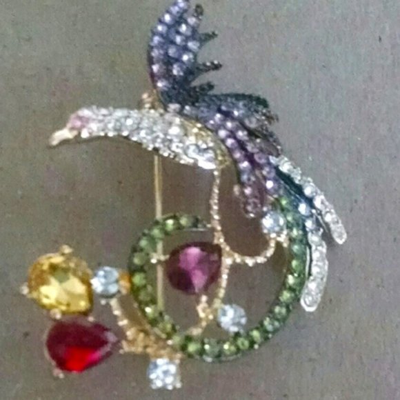 Jewelry | Vintage Bird Phoenix Rhinestones Fashion Brooch | Poshmark